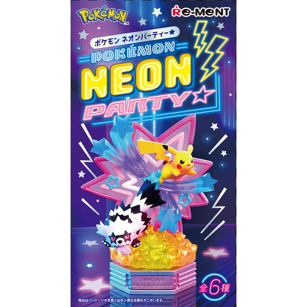 Pokemon Neon Party Box Miniature Figures – 6 Types Collectible Set ...