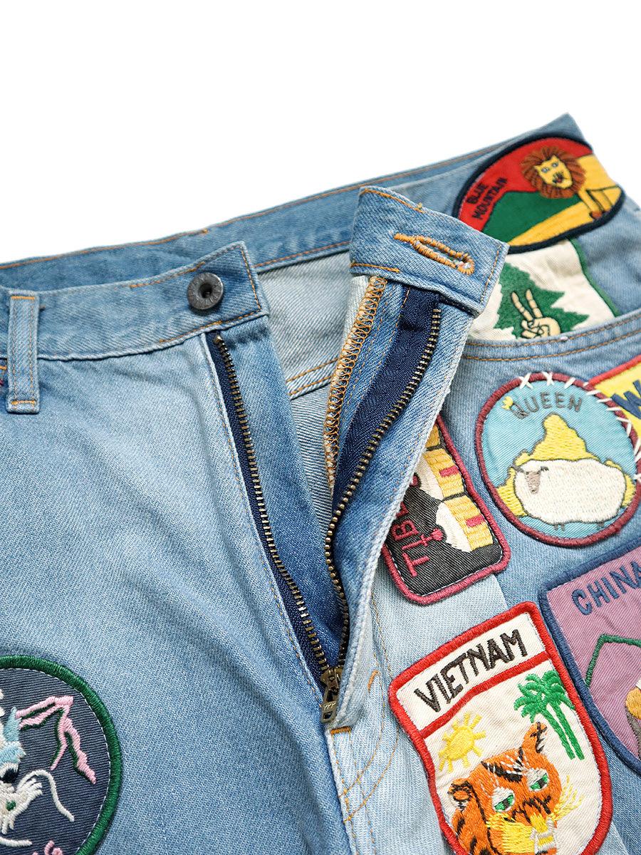 Kapital 12.5oz Denim 5P Rat Flare Pants (BEAUTIFUL WORLD INSANE Remake ...